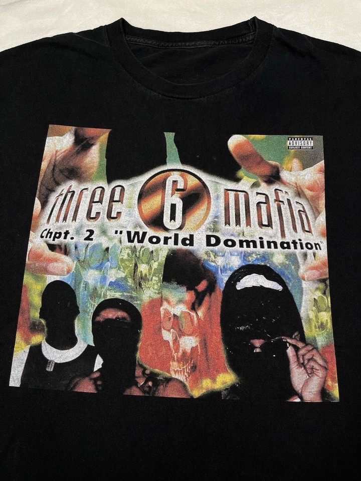 Y2K Three 6 Mafia World Domination Shirt Vintage RARE XXL Project Pat 3 ...