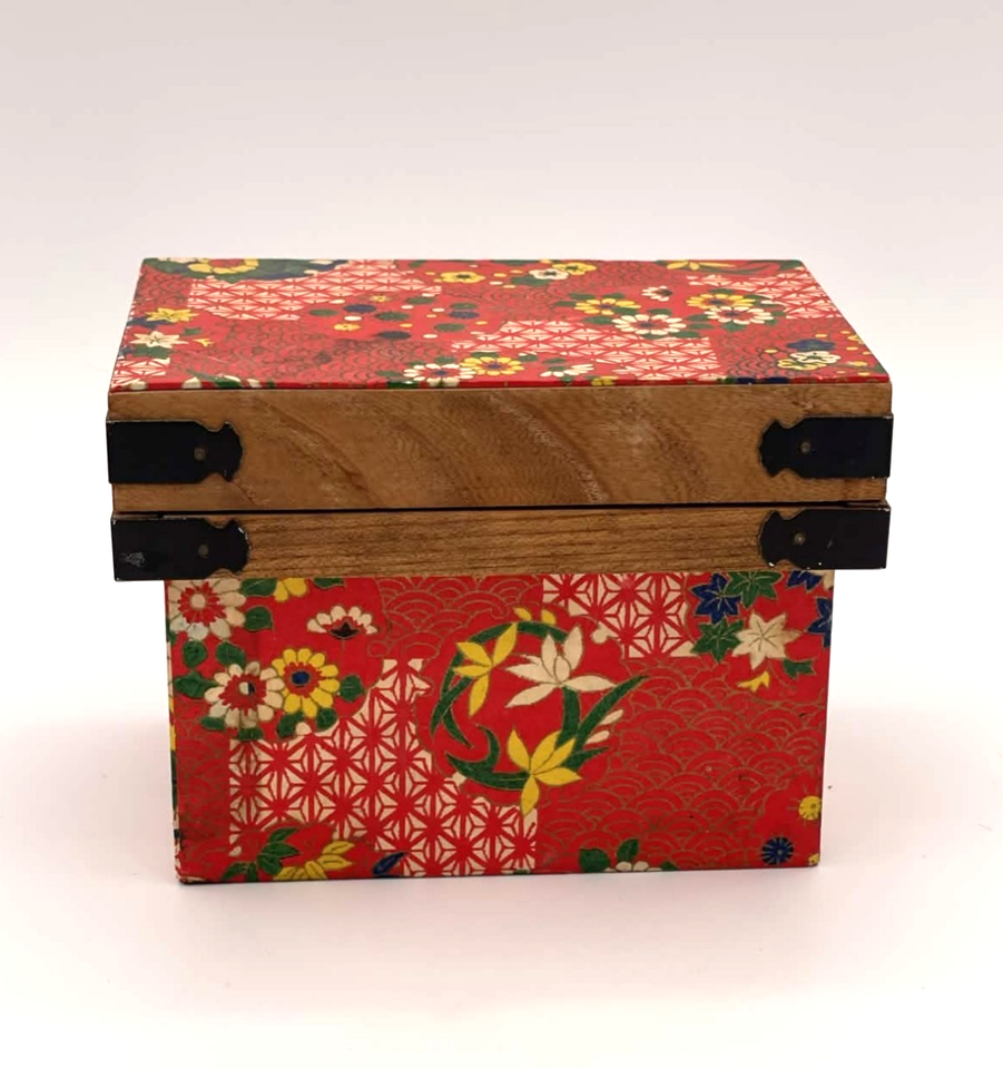 Vintage Japanese Chabako Tea Ceremony Wagashi Box Washi Paper Wood | eBay