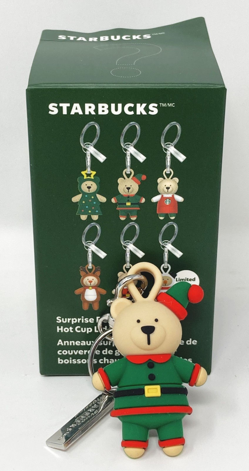 NWOB Starbucks Reusable Hot Cup Lid Stopper Bear Keychain Holiday 2025 ...