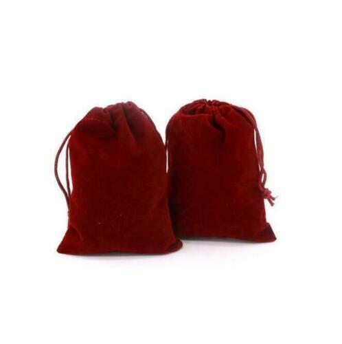 X50 Burgundy Red Velvet Pouch Drawstring Bags Favours Gift Wedding ...