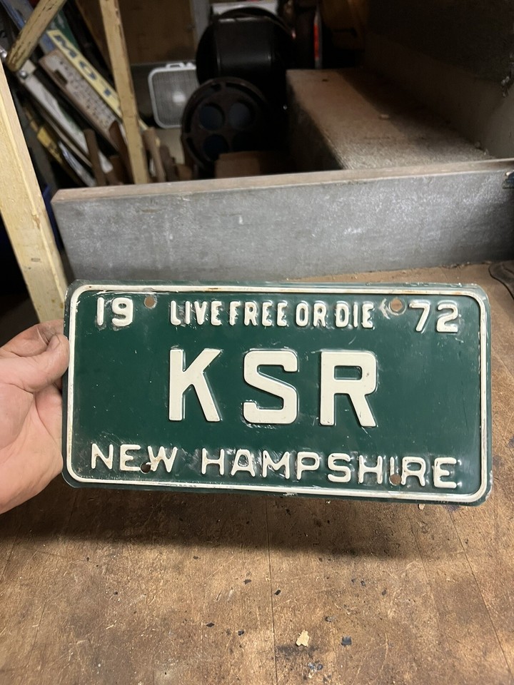 1972 72 Old KSR Initials Name New Hampshire NH Vanity License Number ...