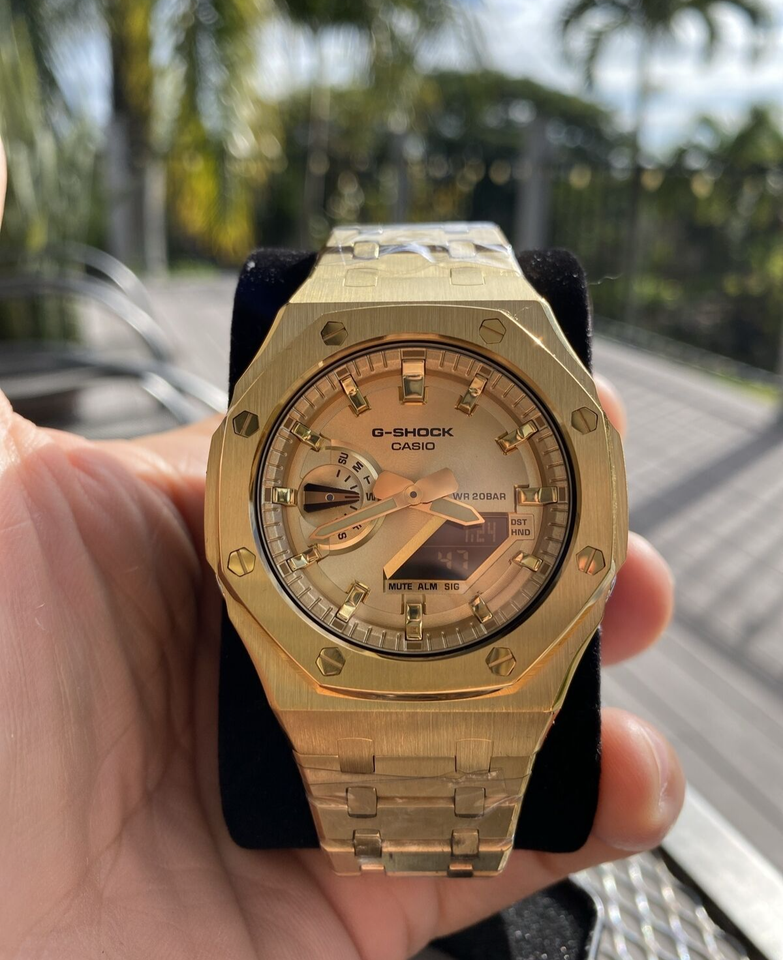 New Casio G-Shock Gold Color GA2100 All Yellow Gold custom MOD | eBay