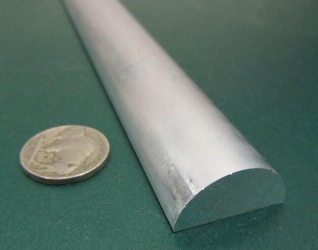Aluminum Half Round Rod 1.00" Dia, x 6 Foot Length | eBay