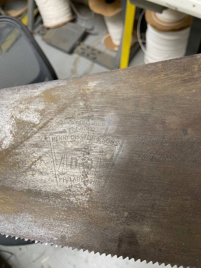 Henry Disston & Sons 26" Blade Hand Saw, 1917 - 1942, Etched Logo ...