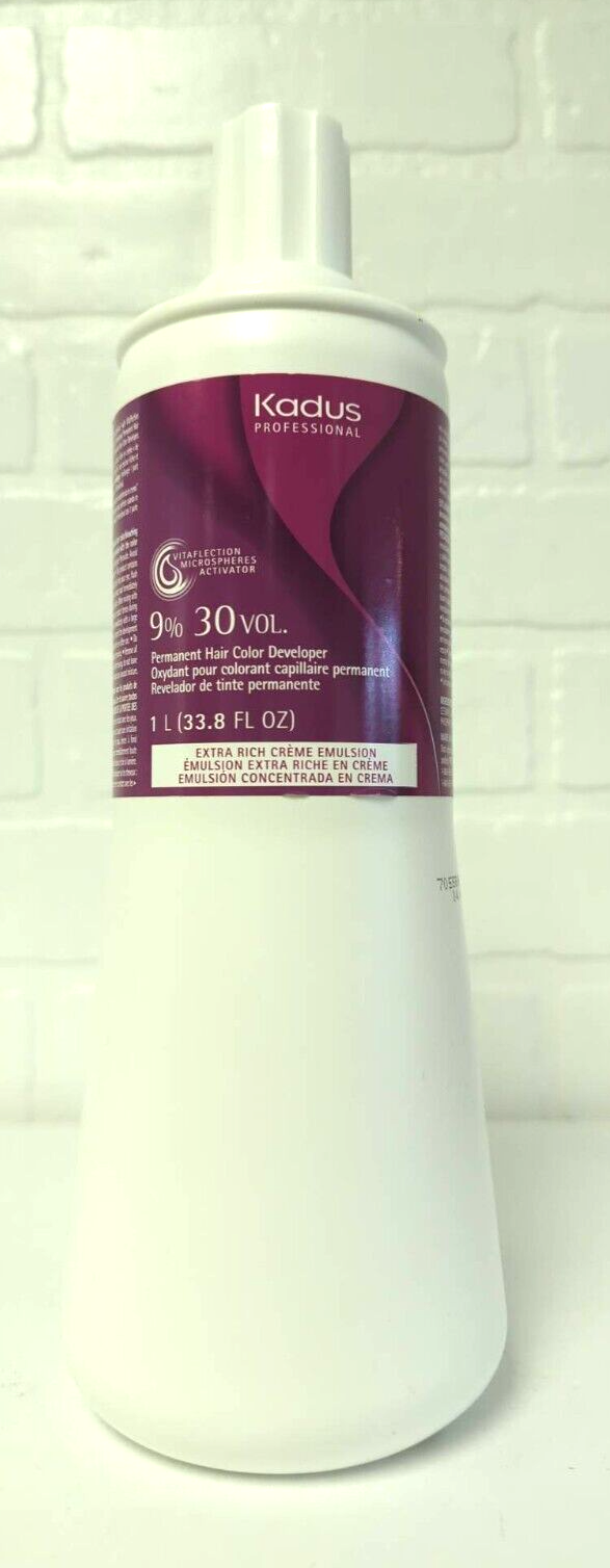 KADUS PROFESSIONAL 9% 30 VOL. PERMANENT HAIR COLOR DEVELOPER 1 L. / 33. ...