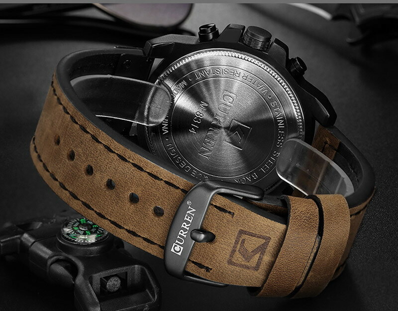 Analog Day Leather Band Time Wristwatch Classic Male Mens Fashion ...