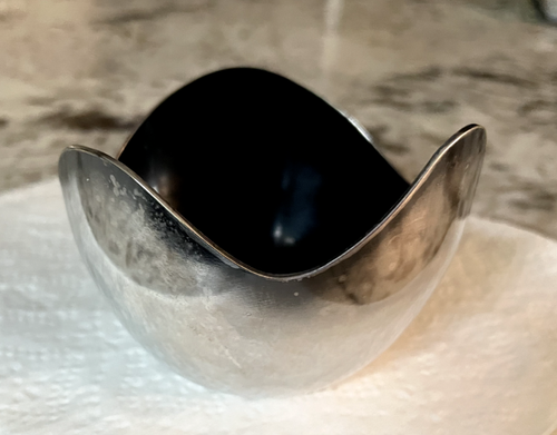 VTG MEKA DENMARK BLACK ENAMEL/SILVER PLATE SMALL BOWL | eBay