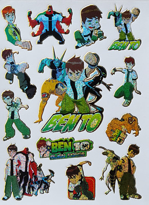 Ben 10 Cartoon Sticker Sheet Decals for Car, Computer, Refrigerator ...