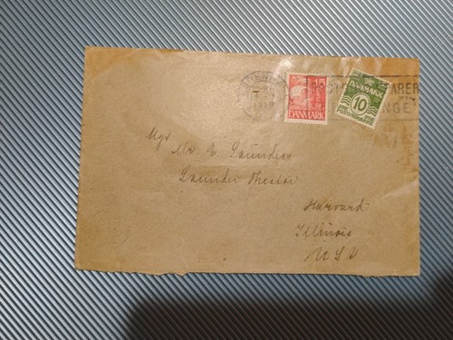 DENMARK 1929 Cover to Harvard, Illinois. | eBay