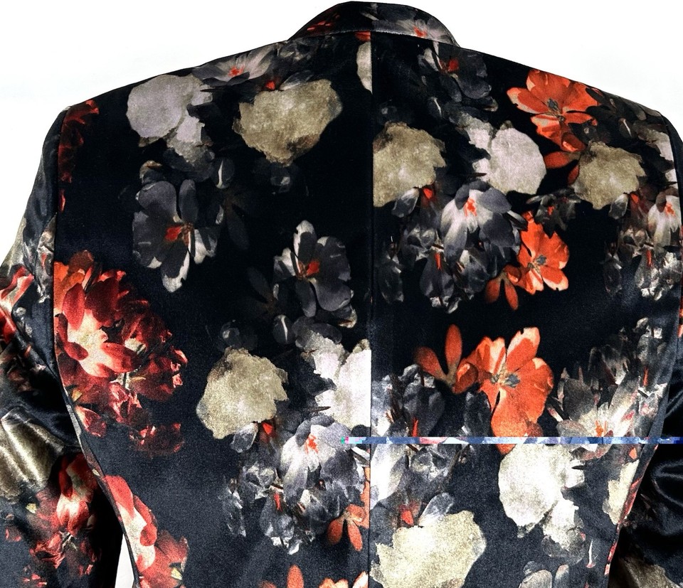 Twisted Tailor Blazer Mens 38R Crushed Velvet Dinner Jacket Party Skull ...