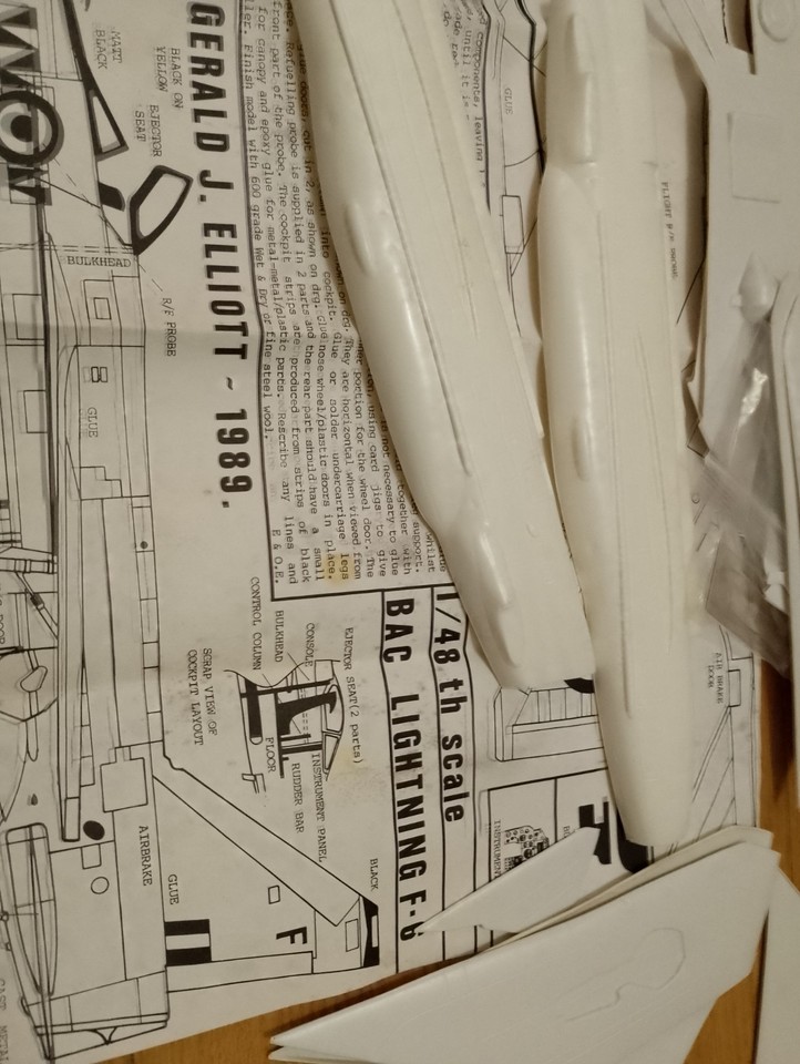 Vac-Form Plastic Model Kit English Electric Lightning F6 1:48 +white ...