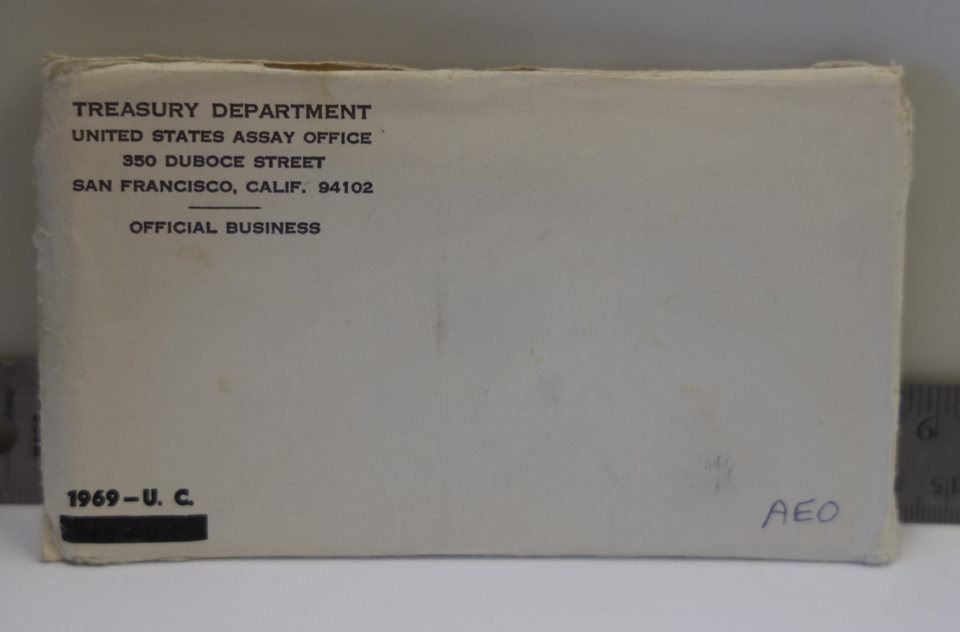1969 U.S. Mint Uncirculated Coin Set P&D Original Envelope. | eBay