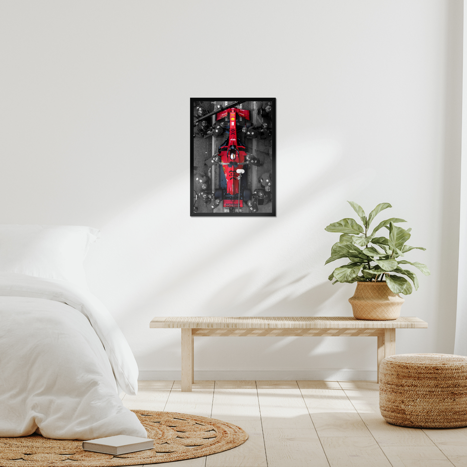 Ferrari Pitstop Poster, Formula 1 Wall Art, Vintage F1 Poster, Sports ...