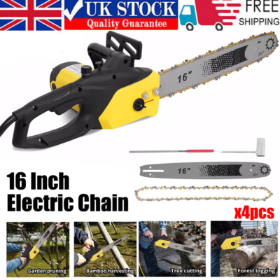 40cm Bar 16" Chainsaw Corded Electric 2500W Large Handheld Chain Saw ...