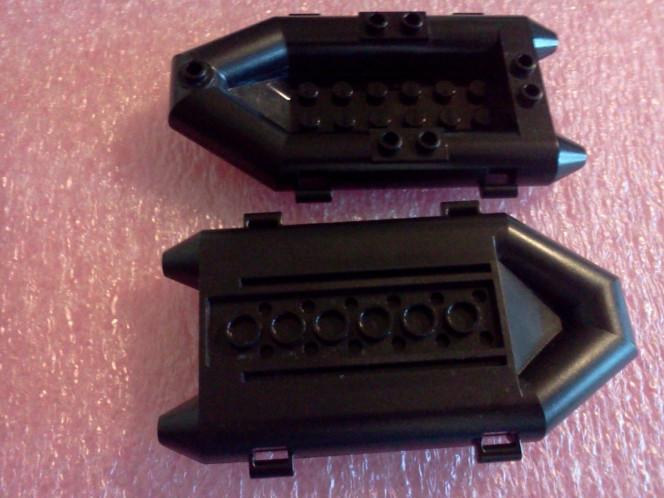 Lot of 2 Lego 30086 Black Boats, Rubber Raft, Small minifig accessory ...