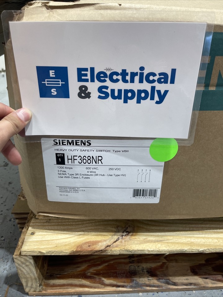 1200A 600V Fusible Disconnect Nema 3R 3ph 4w NEW Siemens HF368NR | eBay