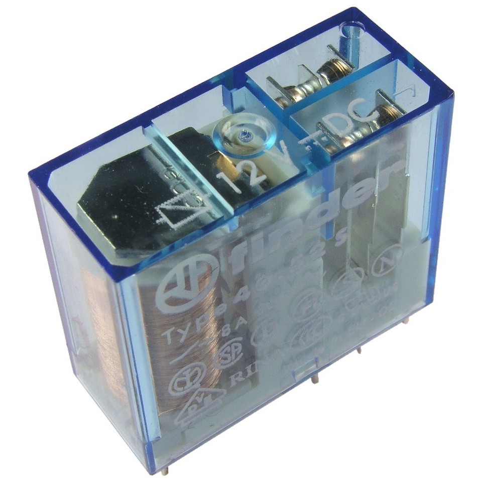 Finder 40.52.7.012.0000 12V DC 2xUM 8A 300R 250V AC Relay Print Relay ...