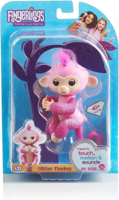 Fingerlings Baby Monkey Glitter Girl Rose Pink and Sparkly Interactive ...