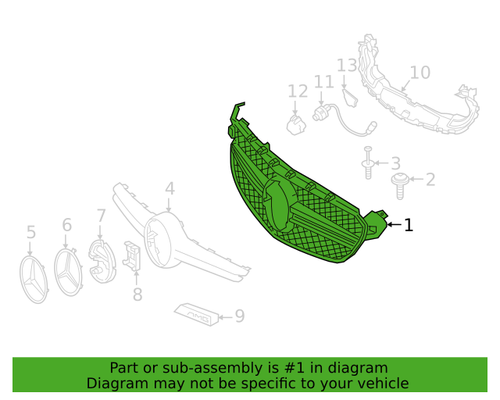 Mercedes Benz Genuine C 43 AMG 2019-2023 Front Grille OE 2058881900 | eBay