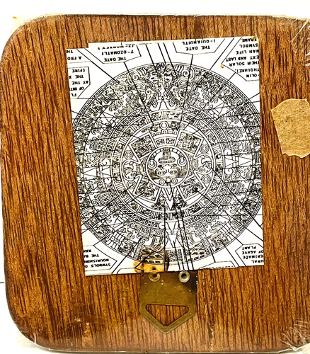 Vintage New NOS Brass On Wood Aztec Mayan Maya Inca Sun Calendar Wall ...