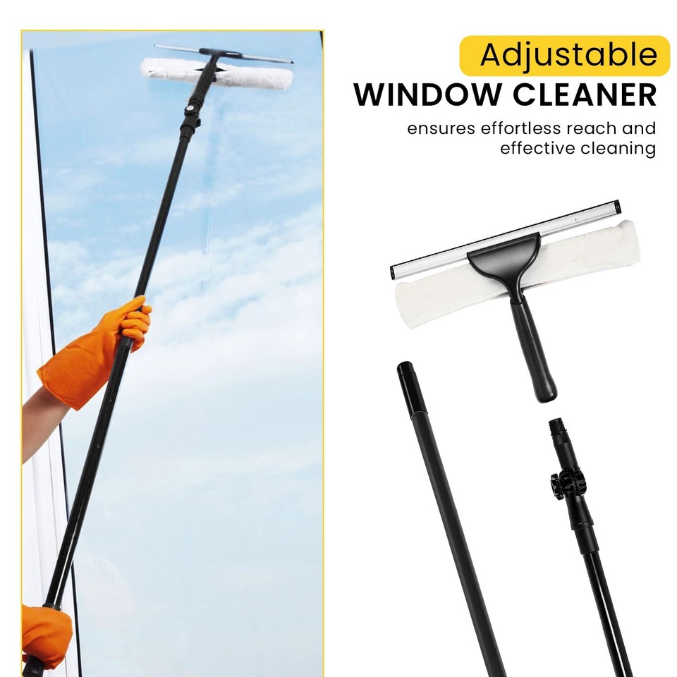 3.5M Extendable Telescopic Window Cleaning Kit Pole Squeegee Glass ...