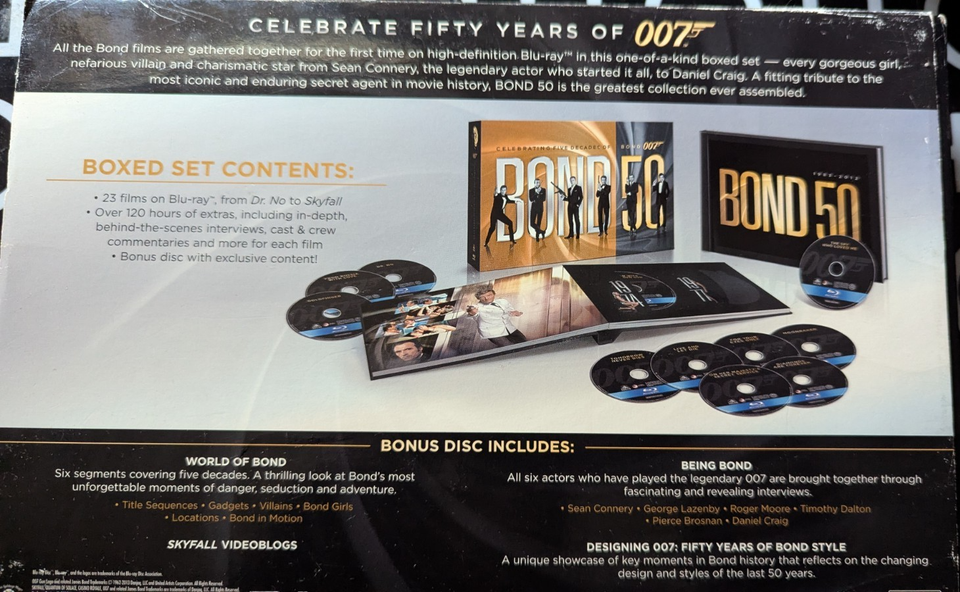 Bond 50 : The Complete 23 Film Collection with Skyfall Blu-ray James ...