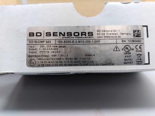 BD Sensors DX19-DMP 343 Pressure Transmitter Sensor 100-S250-E-3-M10 ...