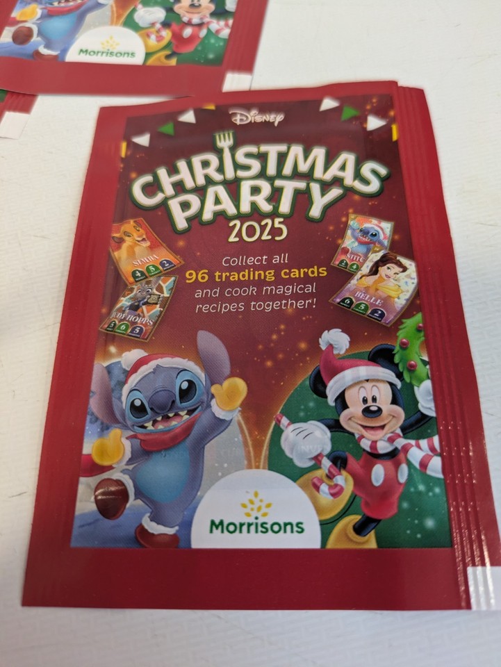 Morrisons Disney Christmas Party 2025 Trading Cards 16 packs unopened ...