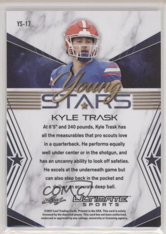 2021 Leaf Ultimate Sports Young Stars Teal /30 Kyle Trask #YS-17 Rookie ...