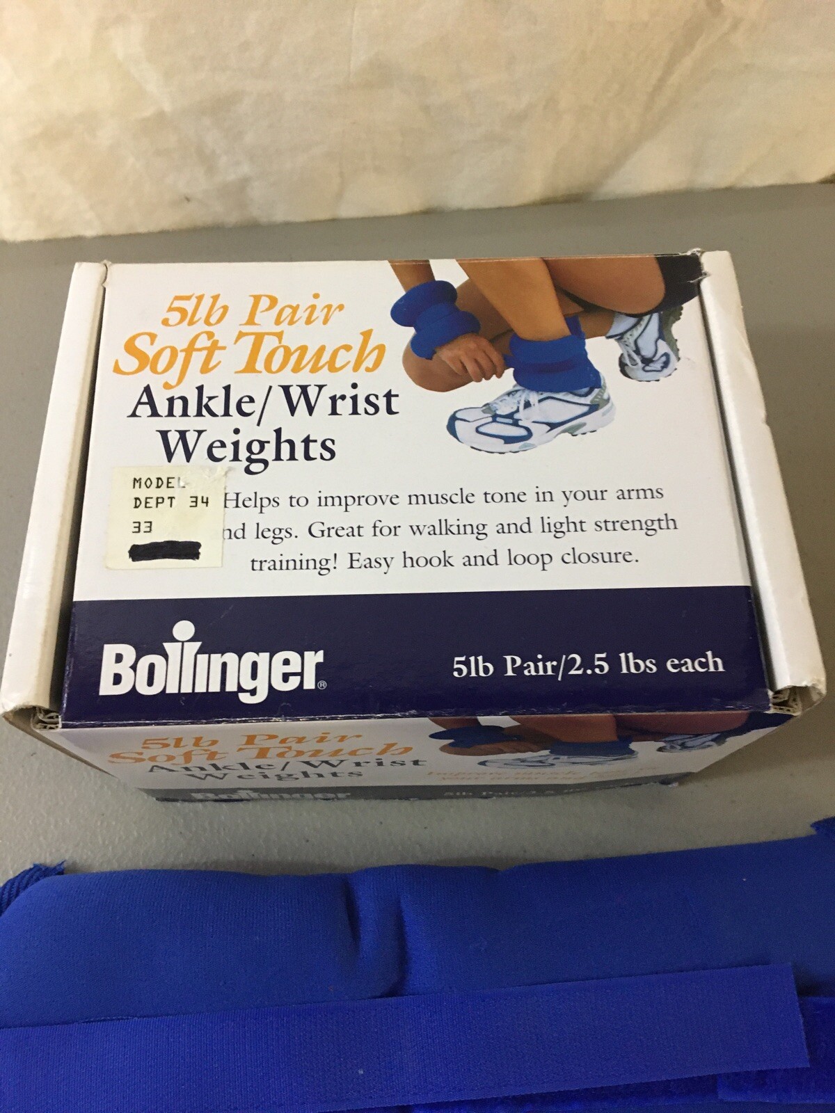 Bollinger SOFT TOUCH Adjustable Ankle/Wrist Weights 5lb Pair 2.5 Home ...