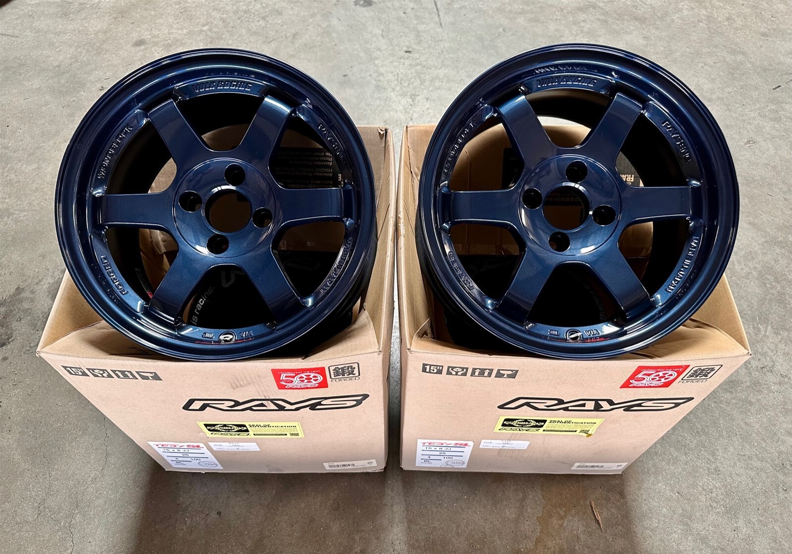 VOLK RACING TE37SL 15x8 4x100 +25 CIVIC FIT INTEGRA MIATA MX5 WHEEL RIM MAG BLUE | eBay