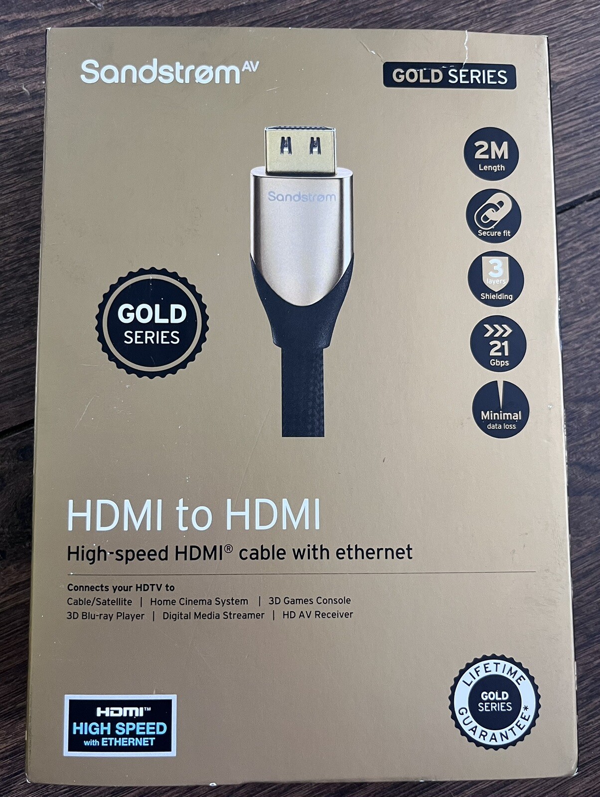 Sandstrom AV Gold Series 1m HDMI High Speed Cable With Ethernet ...