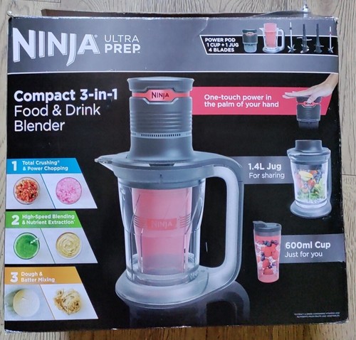 NINJA Ultra Prep Compact PS100UK 3-in-1 Blender Food Drink New Boxed ...