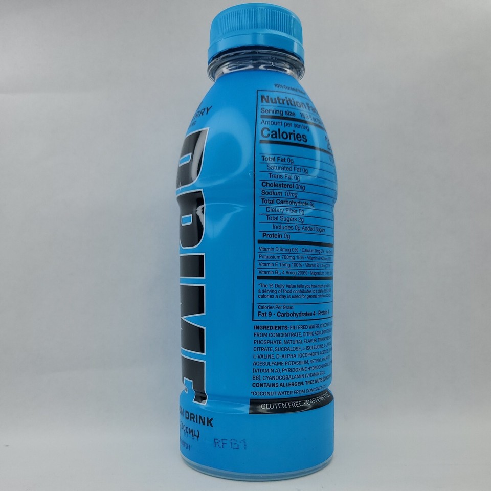 Prime Drink Blue Raspberry Flavor 16 oz Bottle KSI Logan Jake Paul ...