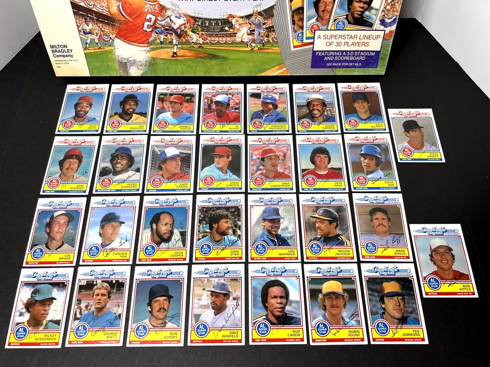 Milton Bradley CHAMPIONSHIP BASEBALL Board Game, 1984 - includes all 30 ...