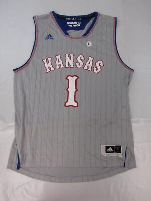 New Kansas Jayhawks #1 Mens Sizes L-3XL Adidas Basketball Jersey