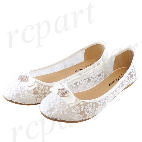 New women's shoes ballet flats mesh finish casual summer white | eBay