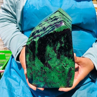 12.23LB Natural Red & green treasure Ruby Crystal Mineral Specimen ...