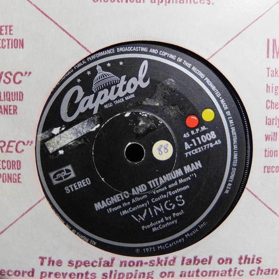 Wings - Venus & Mars/Rock Show (Capitol A-11008) Australian A-LABEL ...