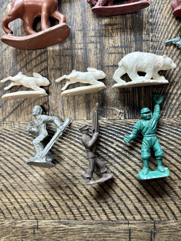 Vintage Toy Soldiers Animals Marx Arcor Toys Bear Rabbit Horse | eBay
