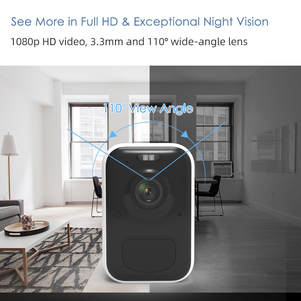 WIFI Wireless Security Battery Powered Camera Rechargable Moniter ...