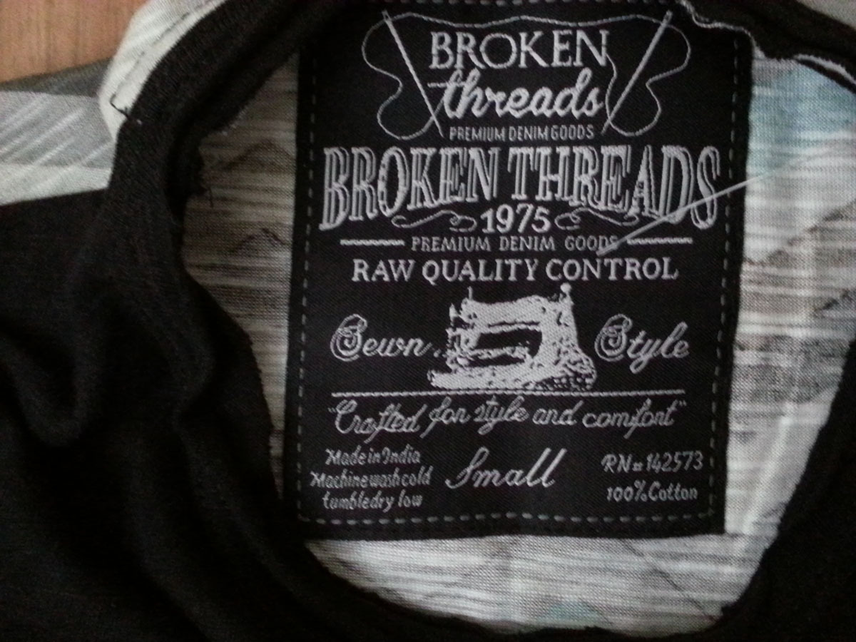 Broken Threads Men Size S Cotton Graphic T-Shirt black with Graphic ...