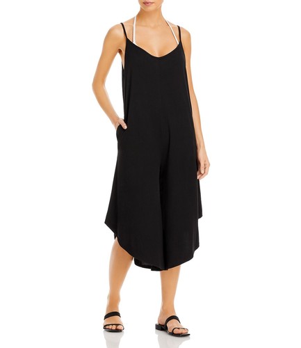 J. Valdi Flowy Jumpsuit Swim Cover Up Black Size X-Small | eBay