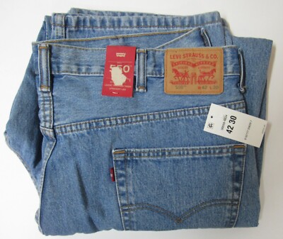 NWT MEN'S LEVI 550 JEANS. BLUE. RELAXED FIT. SIZE 42X30. LEVI ...