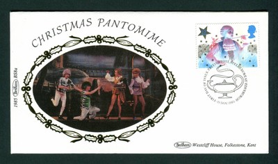 1985 12p Christmas Pantomime Aladdin Benham FDC. Edinburgh First Day ...