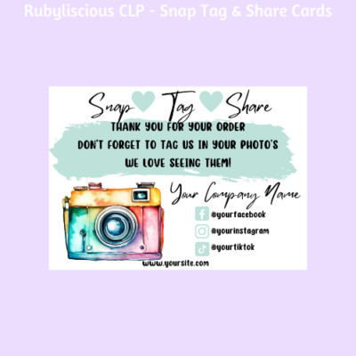 Snap Tag & Share Cards - Personalised - A6 - FREE POST | eBay UK