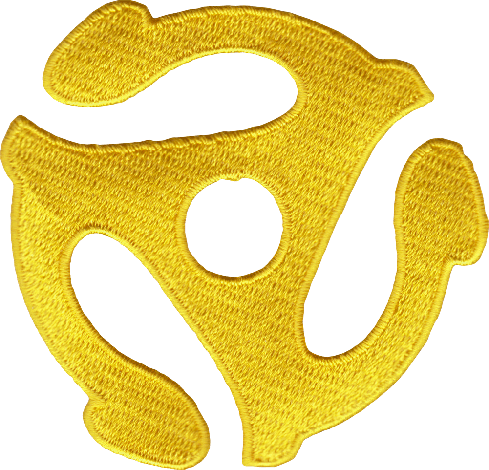 Patch - 3" Yellow Record Adapter Insert 45rpm 7" Vinyl Record Iron On ...