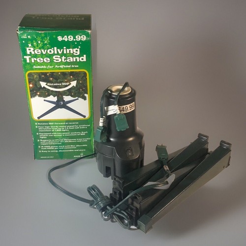 Vtg Revolving Christmas Tree Stand Turner Electric 4-7' ARTIFICIAL ...
