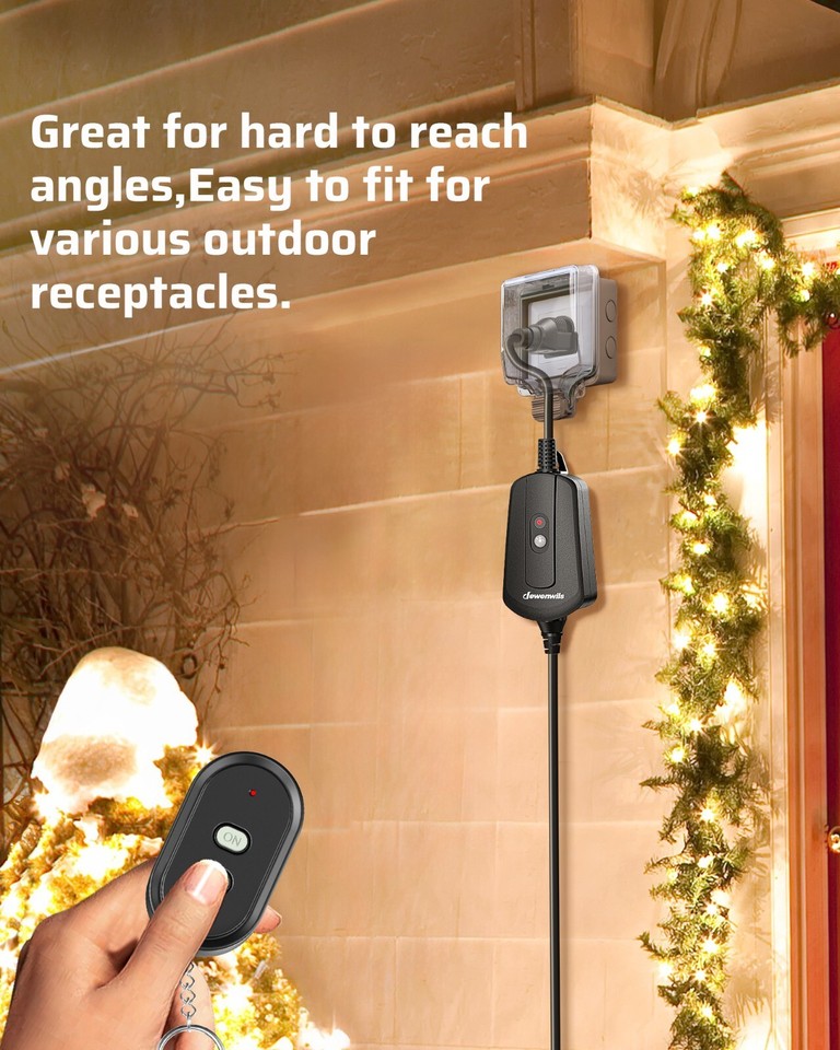 DEWENWILS Outdoor Wireless Remote Control Outlet Switch Power Plug ...