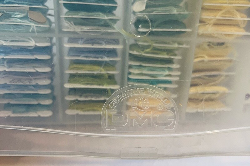 120+ Embroidery Floss Thread Carded Labeled DMC Storage Box Greens ...